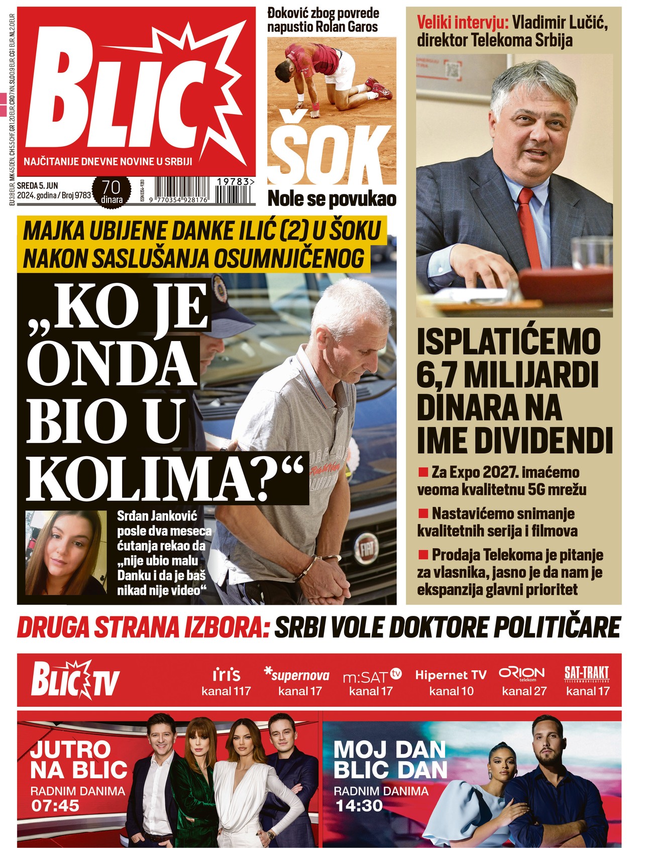 Naslovna strana za 5.6. - Blic