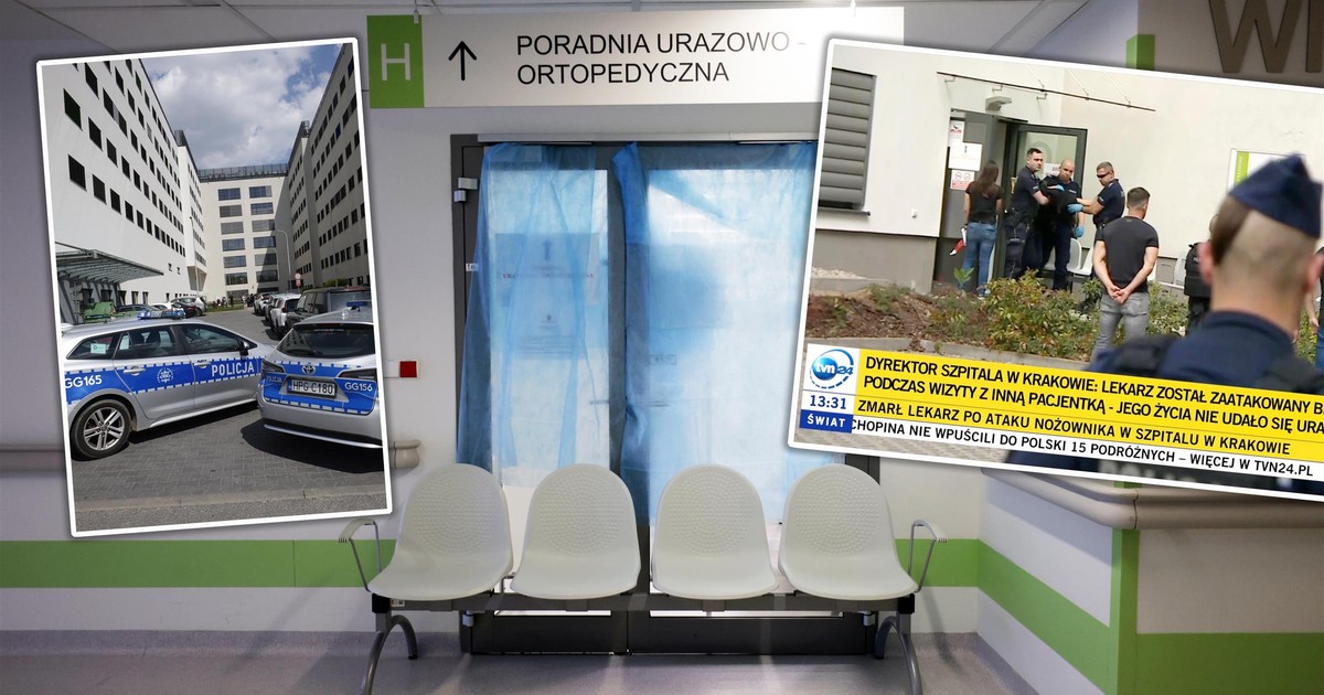Kraków. Atak nożownika w szpitalu. Życia lekarza nie udało się uratować