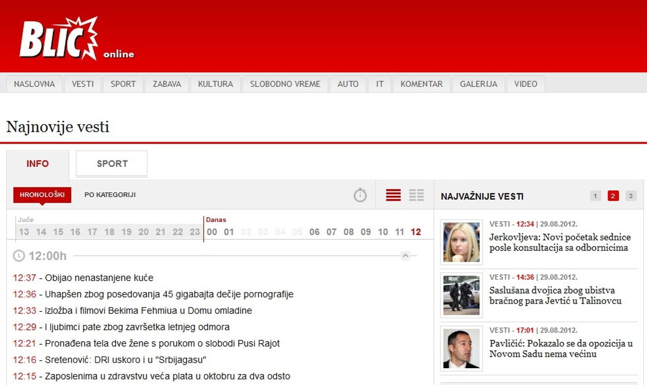 Od danas redizajnirane "Najnovije vesti" na sajtu "Blica" - Blic