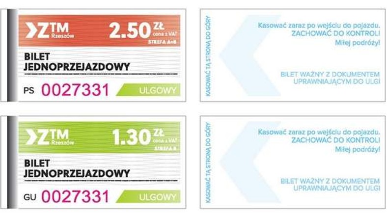 Nowe wzory biletów MPK Rzeszów - Wiadomości