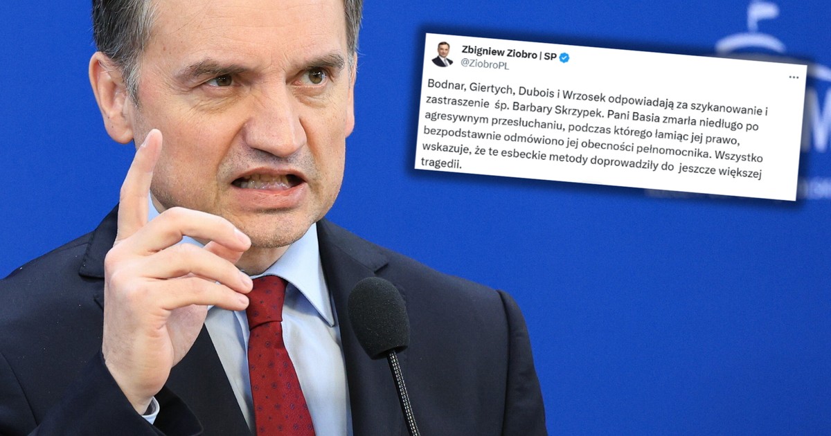 Śmierć Barbary Skrzypek. Zbigniew Ziobro pisze o "esbeckich metodach" - Wiadomości