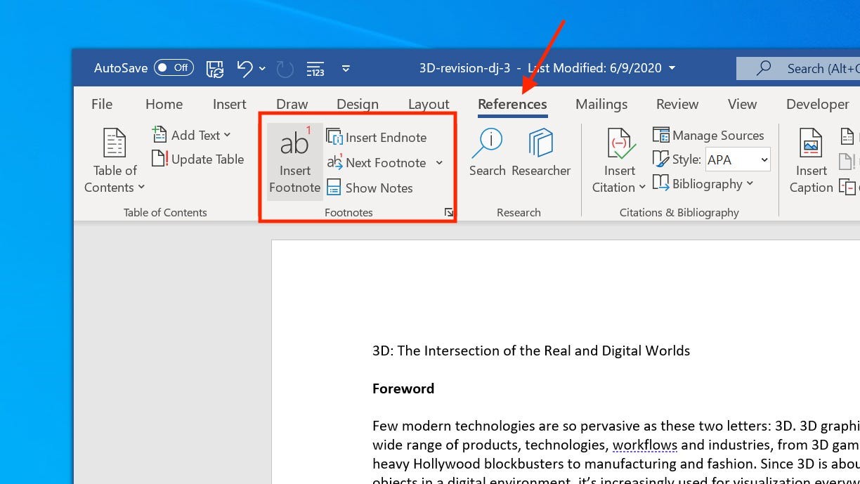 How To Insert A Footnote Or Endnote In Microsoft Word To Add 