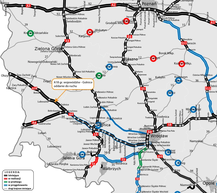 Nowa autostrada A18 w Polsce. Cała trasa jest w końcu gotowa [MAPA]