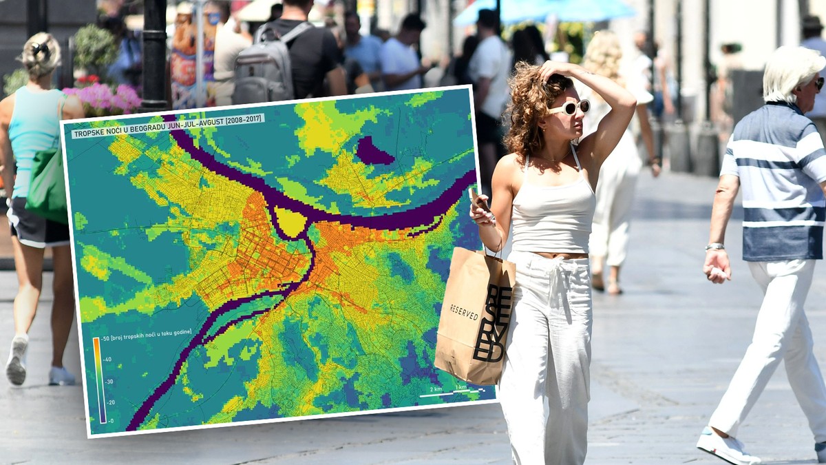 Mapa toplotnih ostrva u Beogradu: Temperatura ovde ide i do čak 50 ...