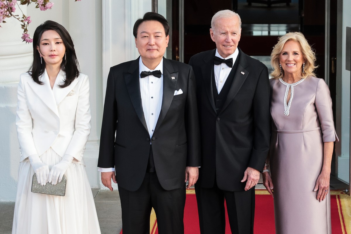Supruga predsednika Južne Koreje Kim Kion-hi na prijemu u Beloj kući ...