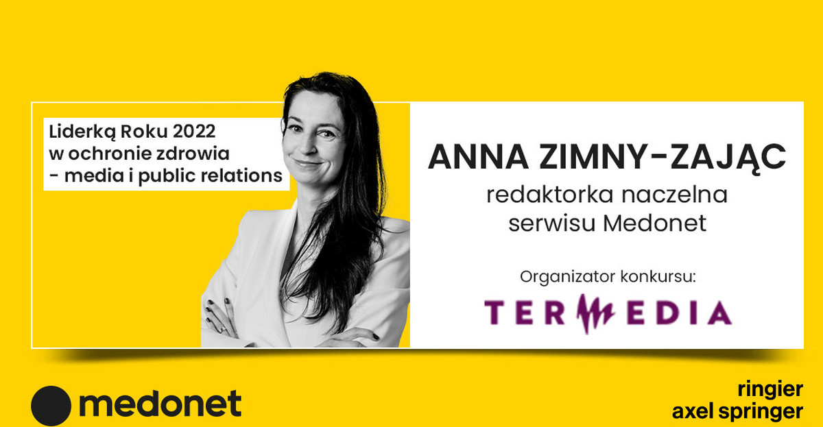 Anna Zimny-Zając, redaktorka naczelna Medonet.pl, z tytułem Liderki ...
