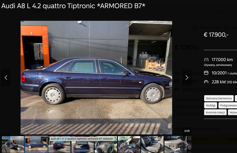 Pancerny Smart i inne opancerzone auta. Przegląd ogłoszeń