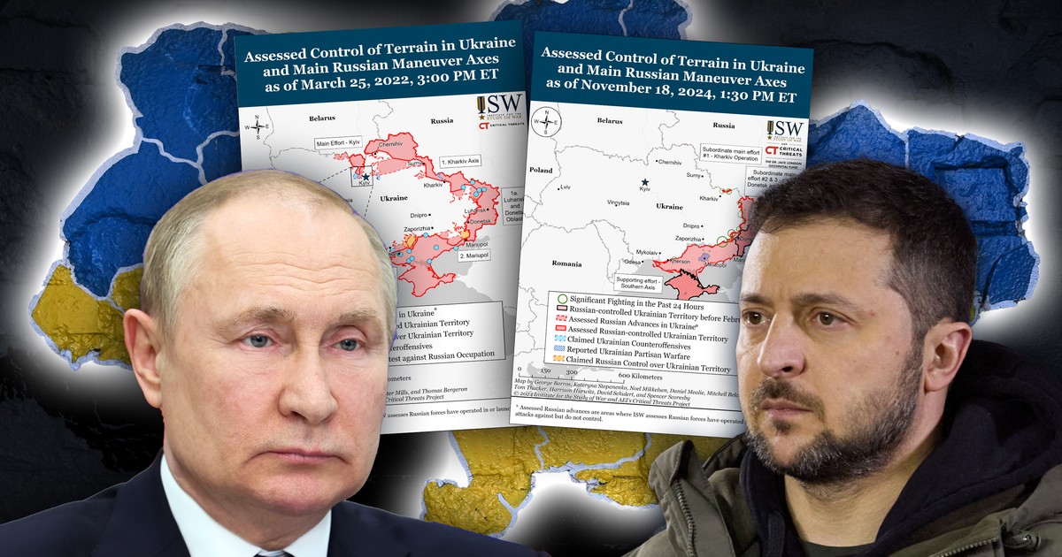 (Mapa) Ukrajina i Rusija nakon 1.000 dana rata: Ovaj snimak pokazuje kako se menjala linija ...