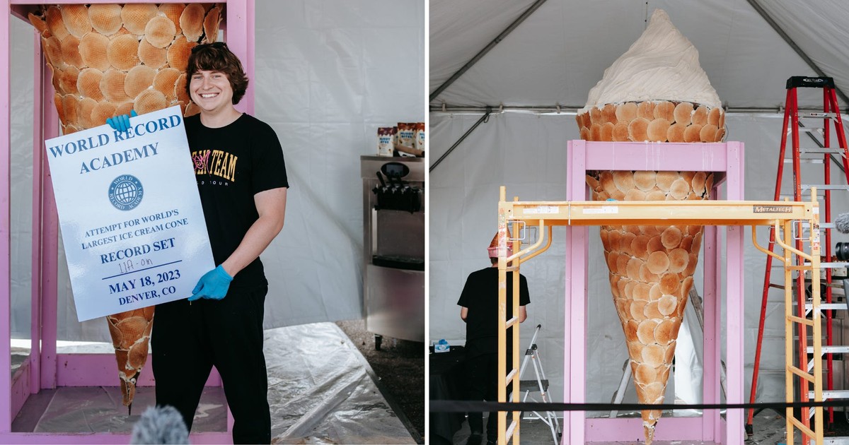 YouTube star Matthew Beem just built the world's largest ice cream cone ...