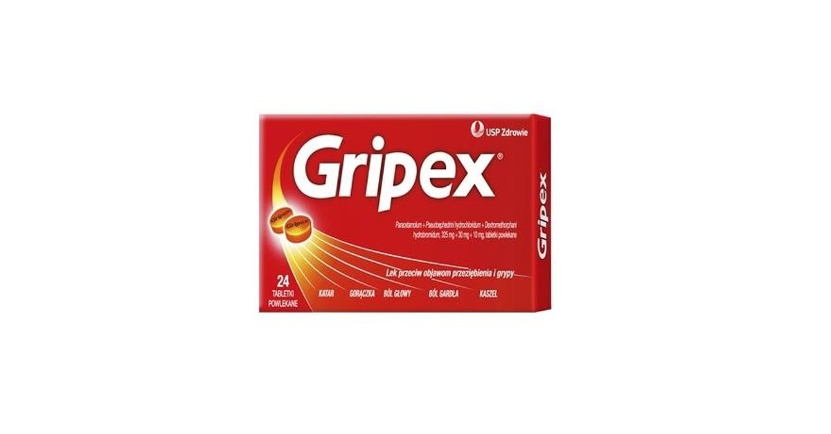 Gripex (ulotka) - skład tabletki, dawkowanie leku, skutki uboczne