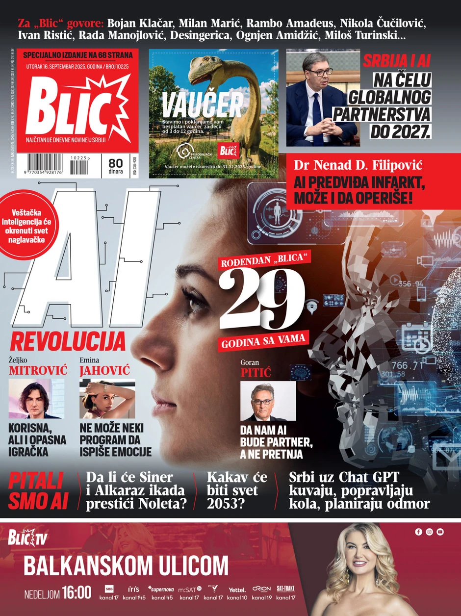 Naslovna strana za 16.9. - Blic