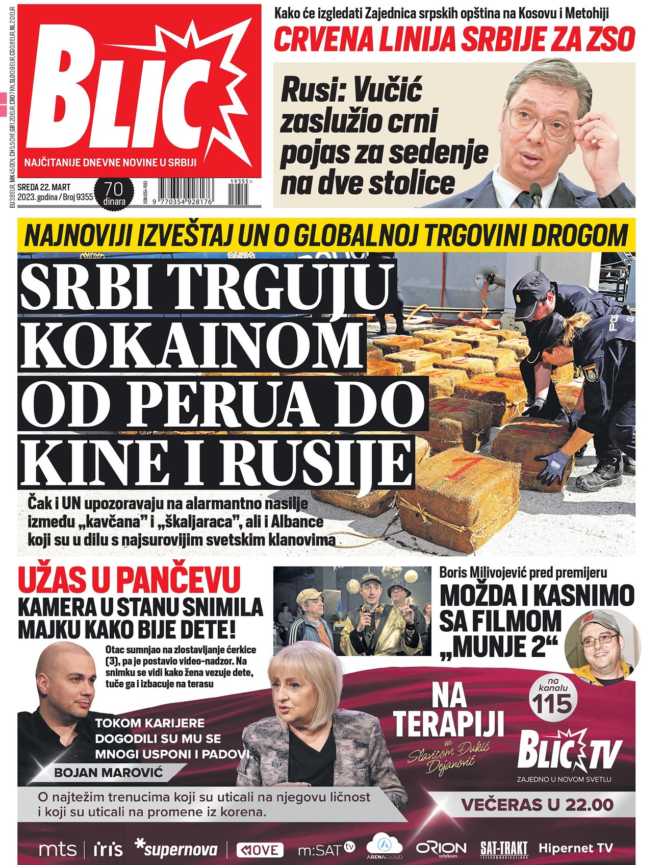 Naslovna za 22.3. - Blic