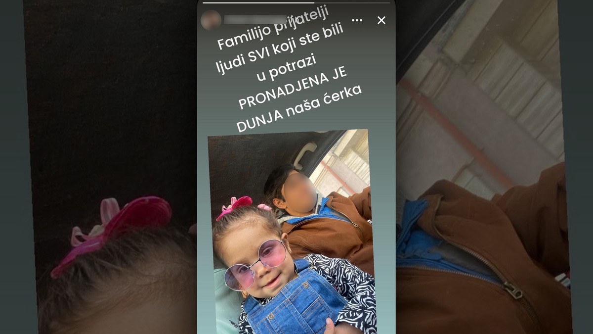 Oglasio se otac nestale devojčice Dunje Marković (2) iz Uba nakon što je nađena - Blic