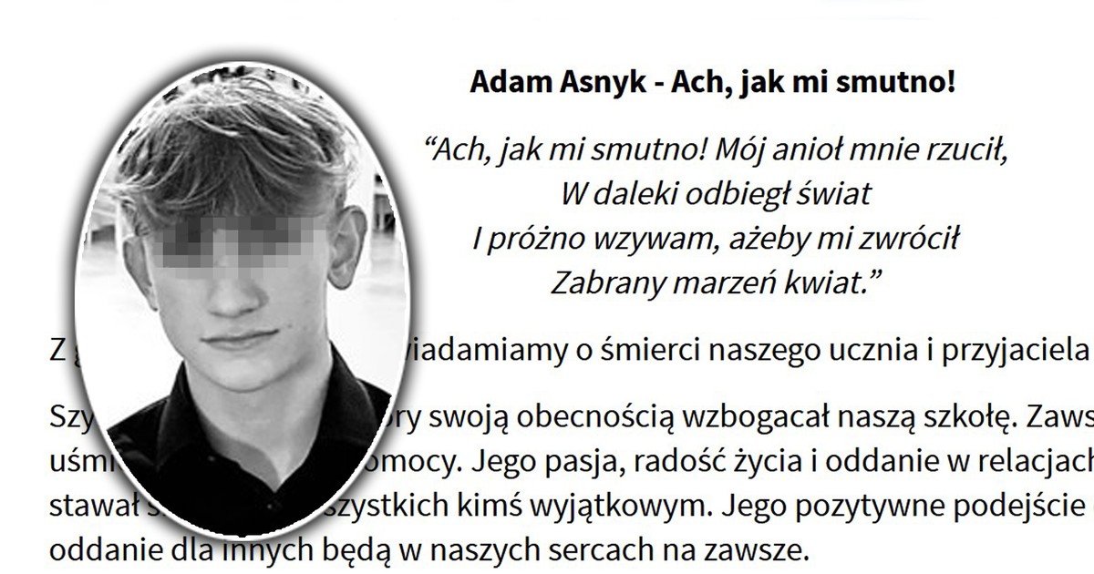 Zabójstwo 16-latka w Tarnowie. Szkoła żegna Szymona