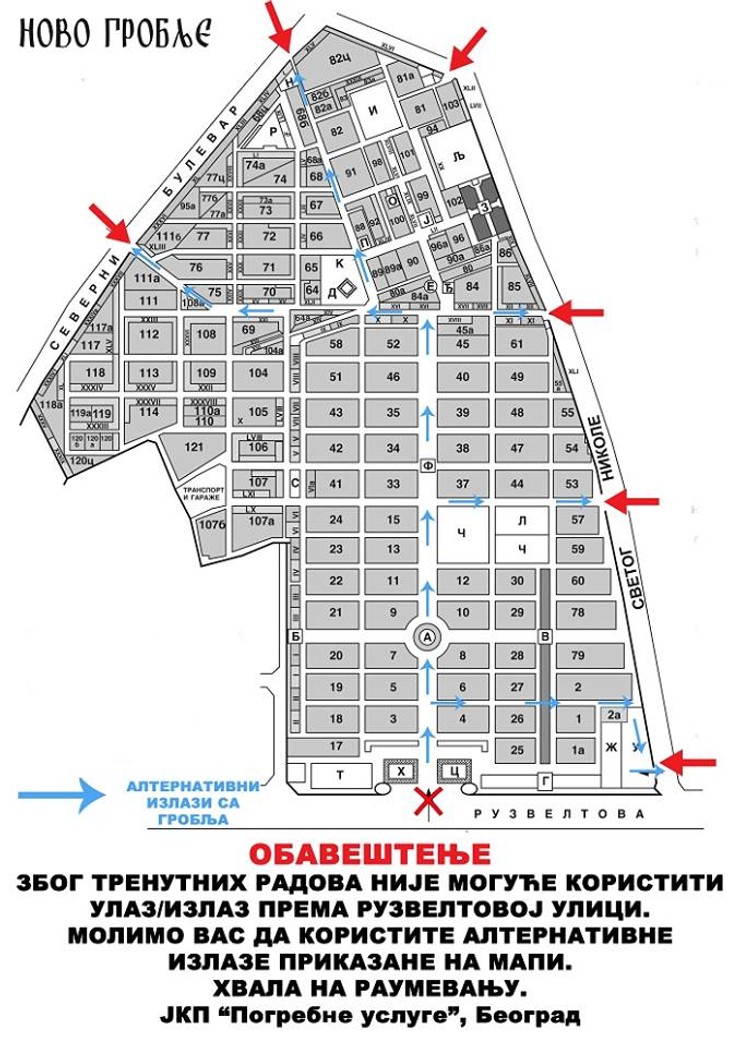 Zatvoren glavni ulaz na Novo groblje, ovo su alternative