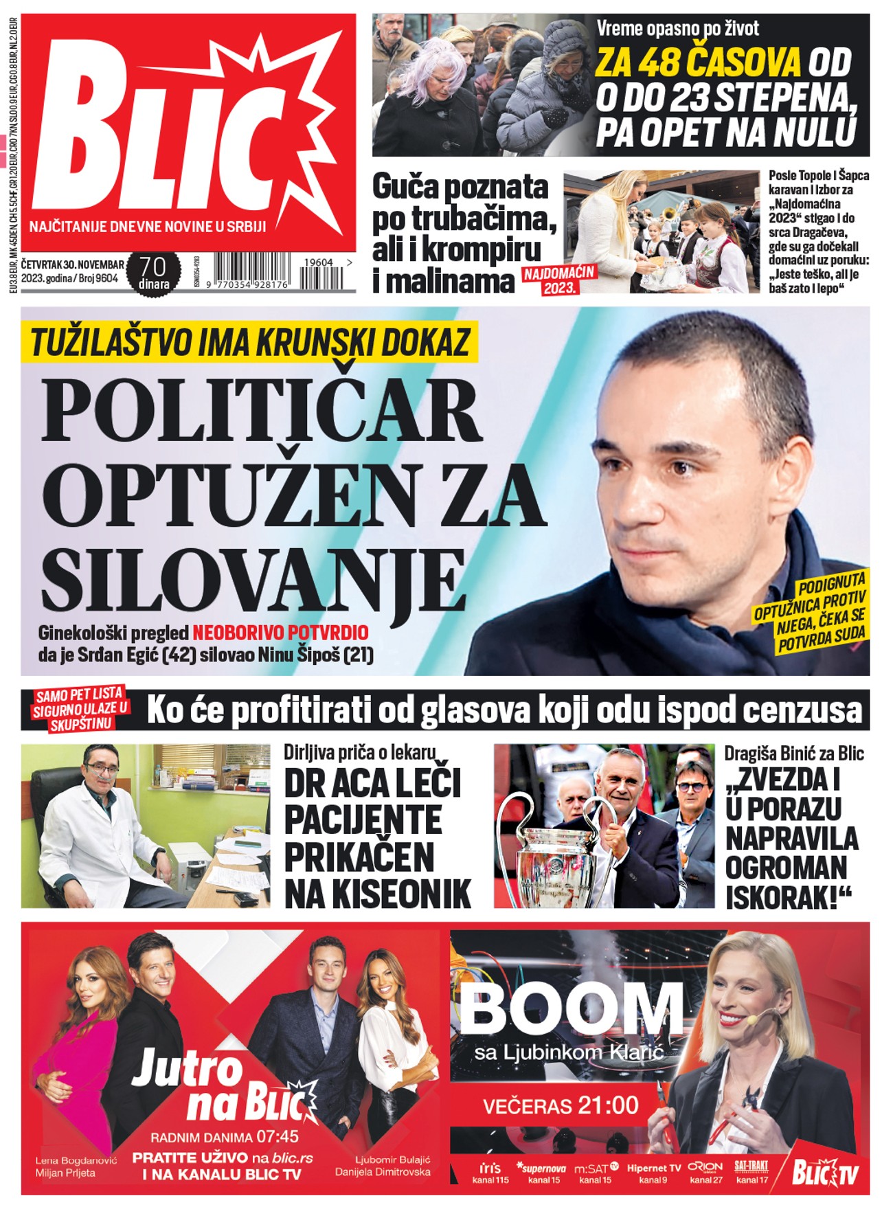 Naslovna strana za 30.11. - Blic