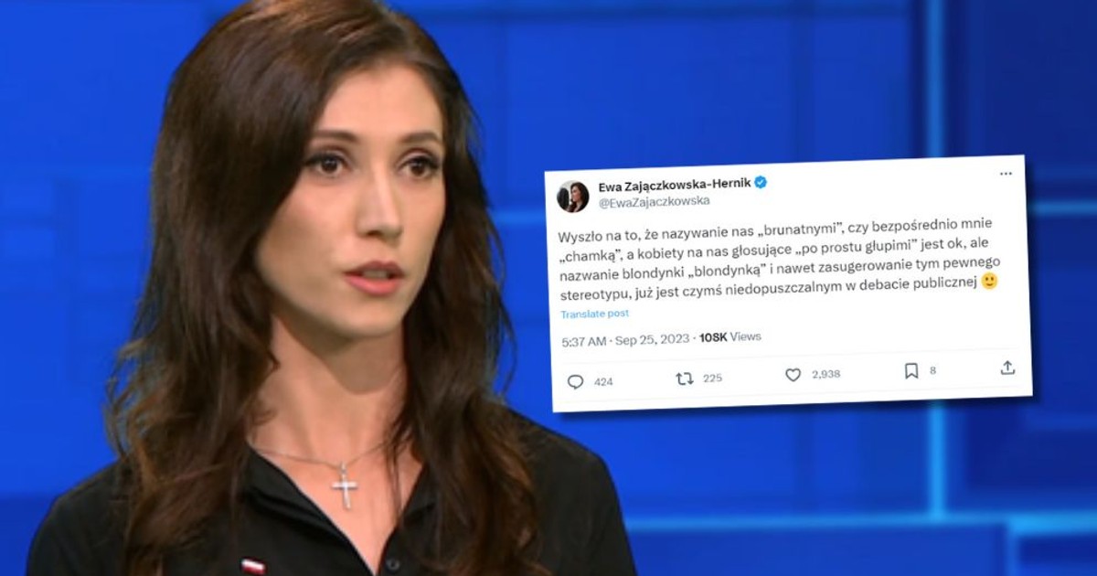 Zajączkowska-Hernik tłumaczy się ze słów o "blondynce". Nowy wpis na X - Wiadomości
