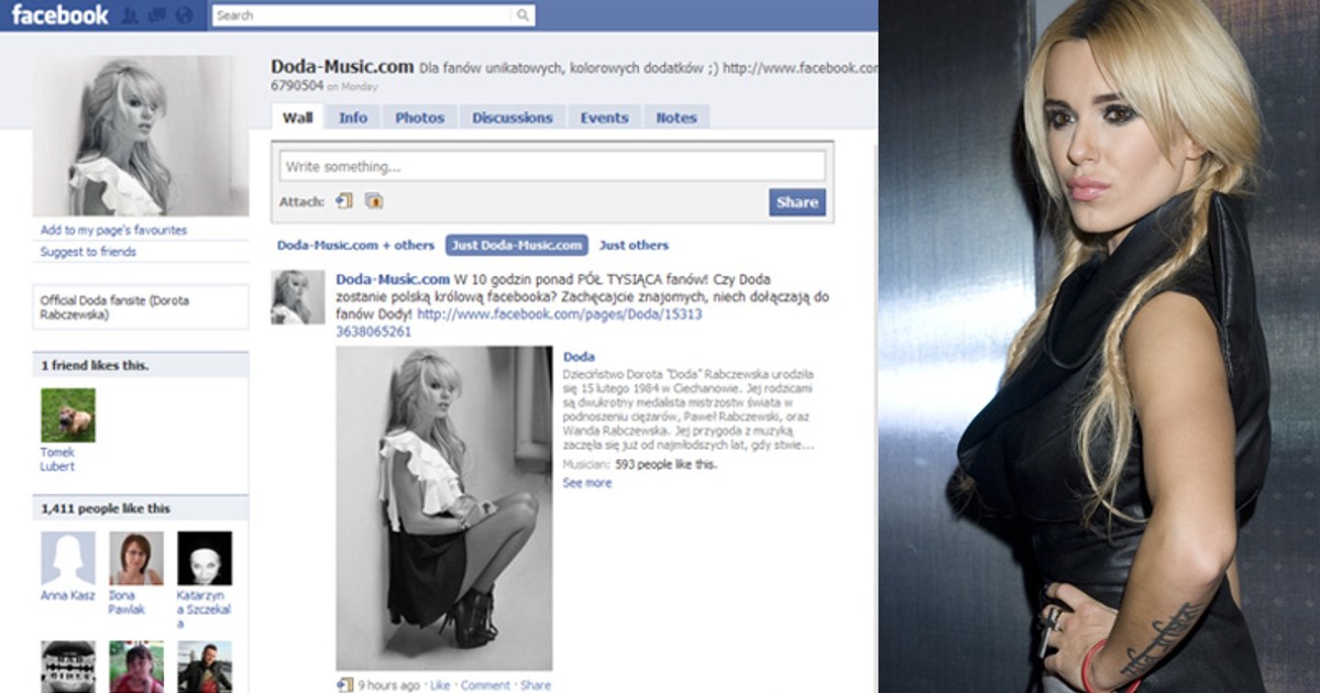 Doda ma nowe konto na Facebooku - Plejada.pl