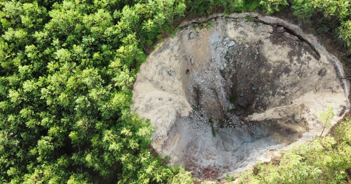 Olkusz. Lasy Państwowe poinformowały o ogromnym zapadlisku w lesie