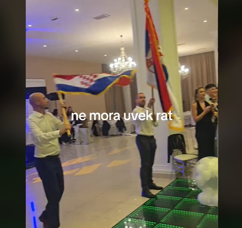 Vijore se srpska i Hrvatska zastava: Gosti ovako ušli na svadbu, pa ...