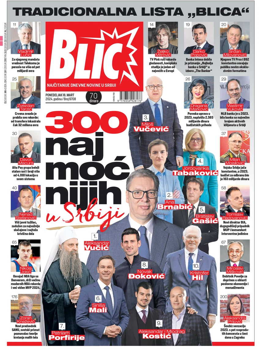 Naslovna strana za 18.3. - Blic