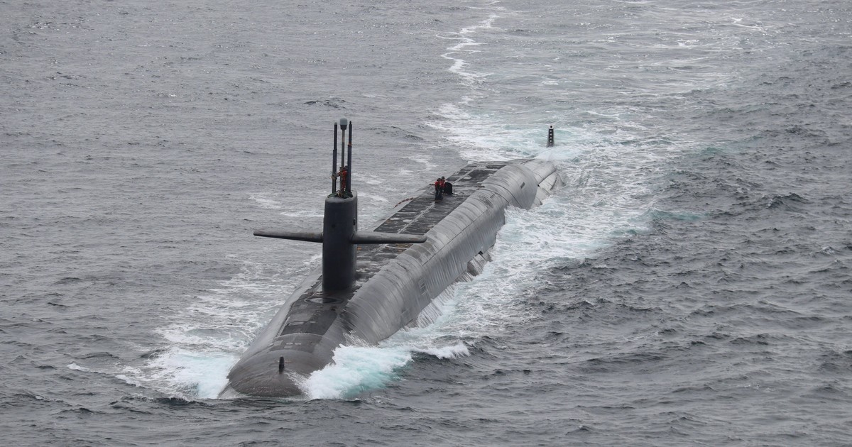 US Navy nuclear ballistic missile submarine surfaces off Norway in ...