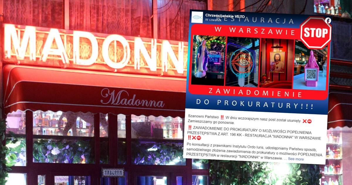 Restauracja Madonna znów na celowniku. "Obraza uczuć religijnych" - Noizz