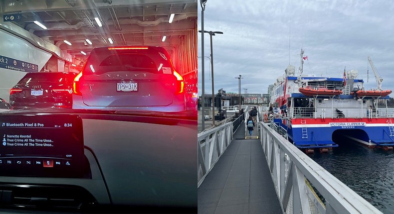 I traveled between Canada and Seattle on a $64 car ferry and a $124 ...