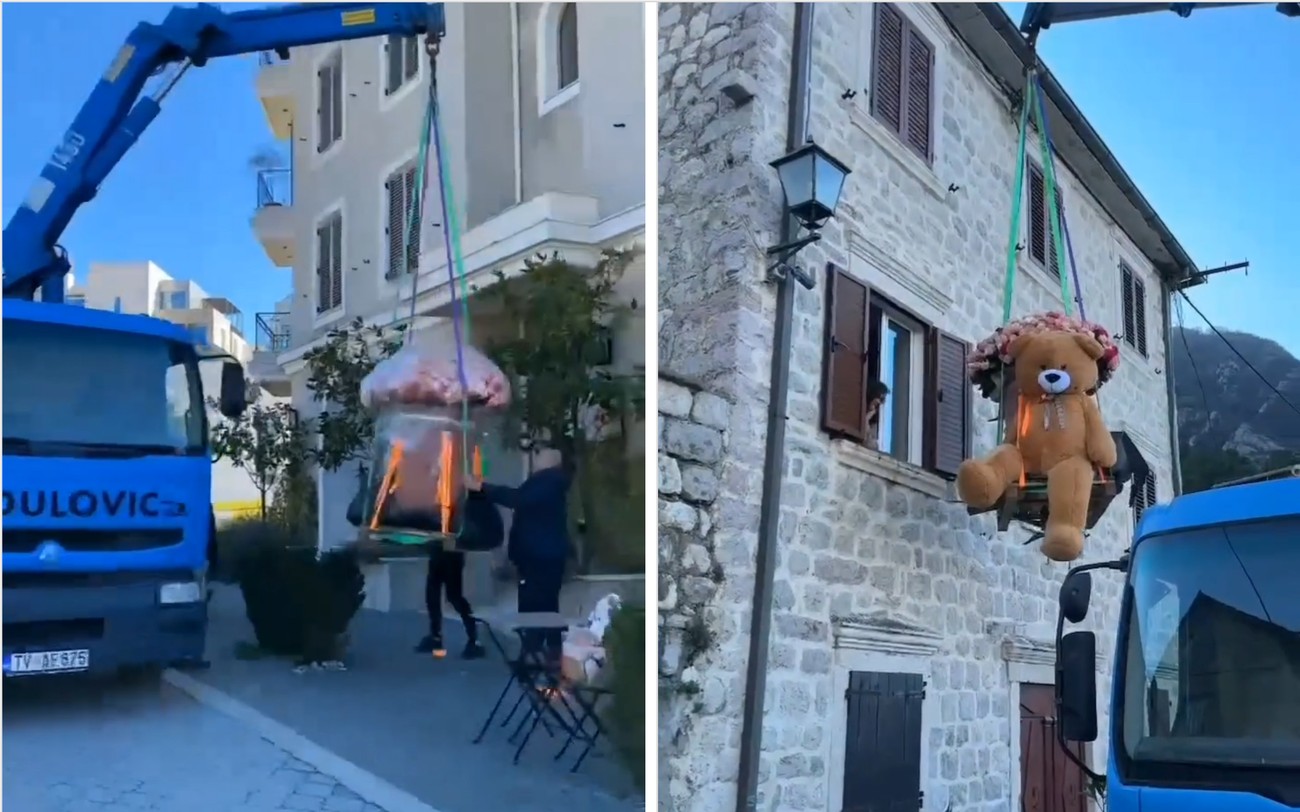 Mladić rešio da iznenadi devojku za Dan zaljubljenih: Uručio joj buket na dizalici - Blic