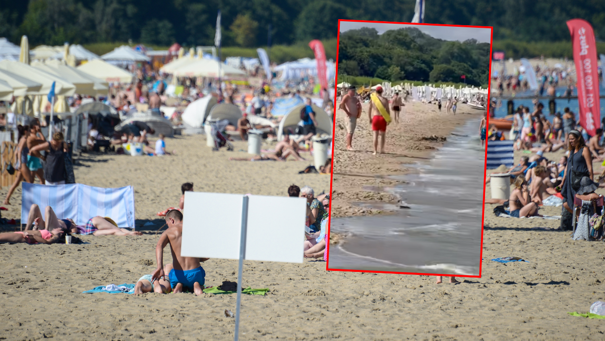 Smutny obrazek z plaży w Sopocie. "Turyści nie mają lekko"
