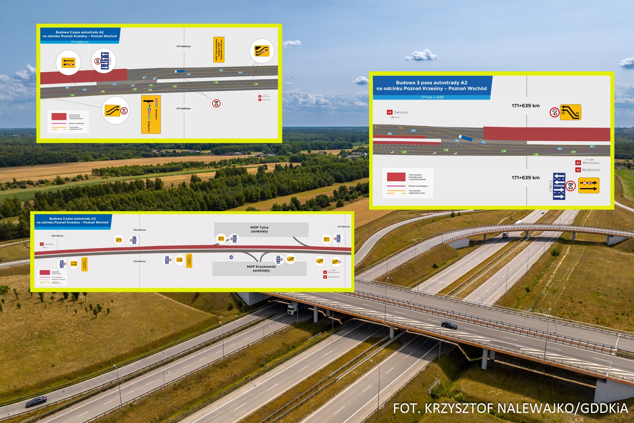 Trzeci pas na autostradzie A2. Nowe ograniczenie prędkości i organizacja ruchu - Auto Świat