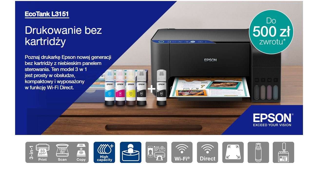 Epson EcoTank L3151 (C11CG86406) - Ceny i opinie na Skapiec.pl