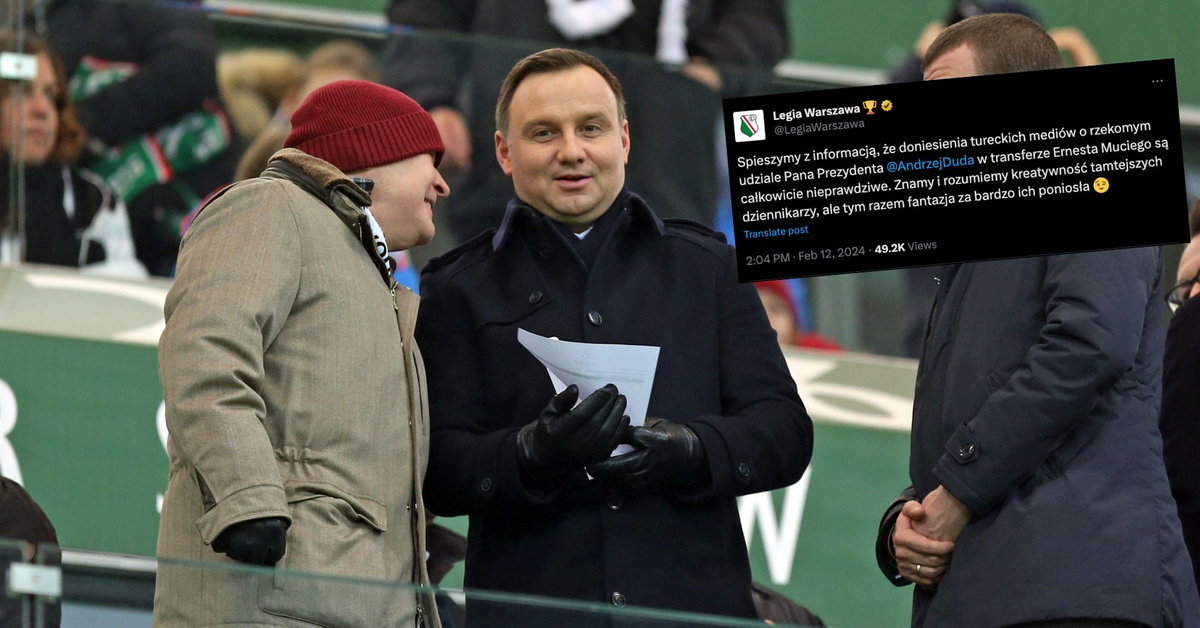 Legia opublikowała komunikat w sprawie Andrzeja Dudy. "Poniosła fantazja" - Przegląd Sportowy Onet