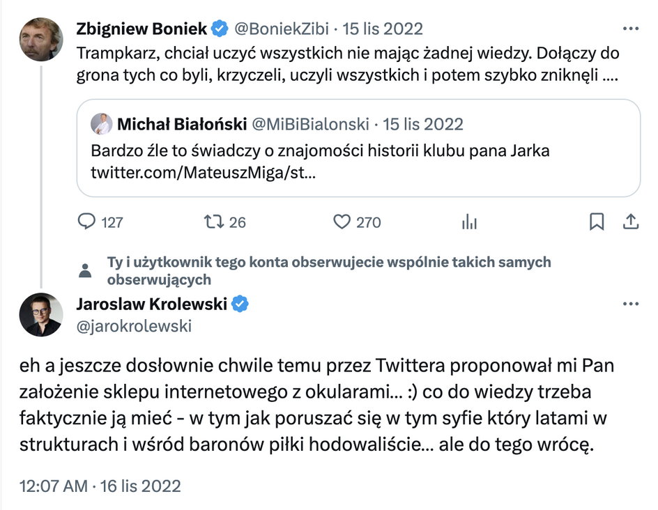 "Łańcuch ci spada". Zbigniew Boniek ostro do Jarosława Królewskiego. Jest riposta - Przegląd ...