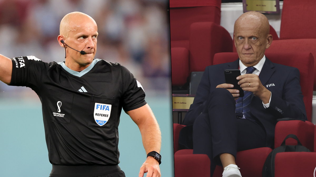 Marciniak leżał. Stanął nad nim Collina. Po tych słowach Polak już ...