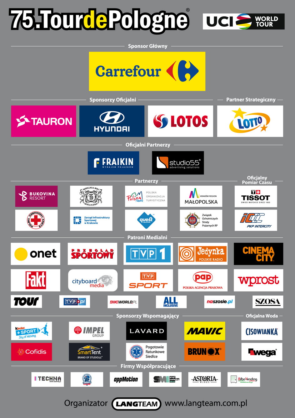 Sponsorzy i patroni medialni 75. Tour de Pologne - Przegląd Sportowy Onet