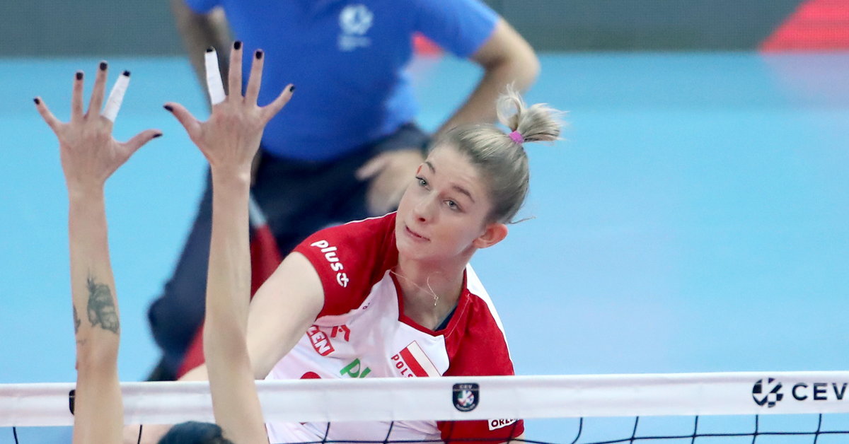 Magdalena Stysiak po przegranym meczu z Turcją podczas ME siatkarek ...