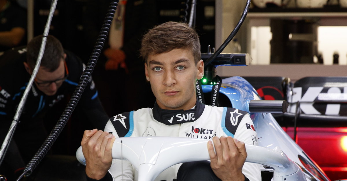 George Russell po sesji kwalifikacyjnej przed GP Wielkiej Brytanii ...