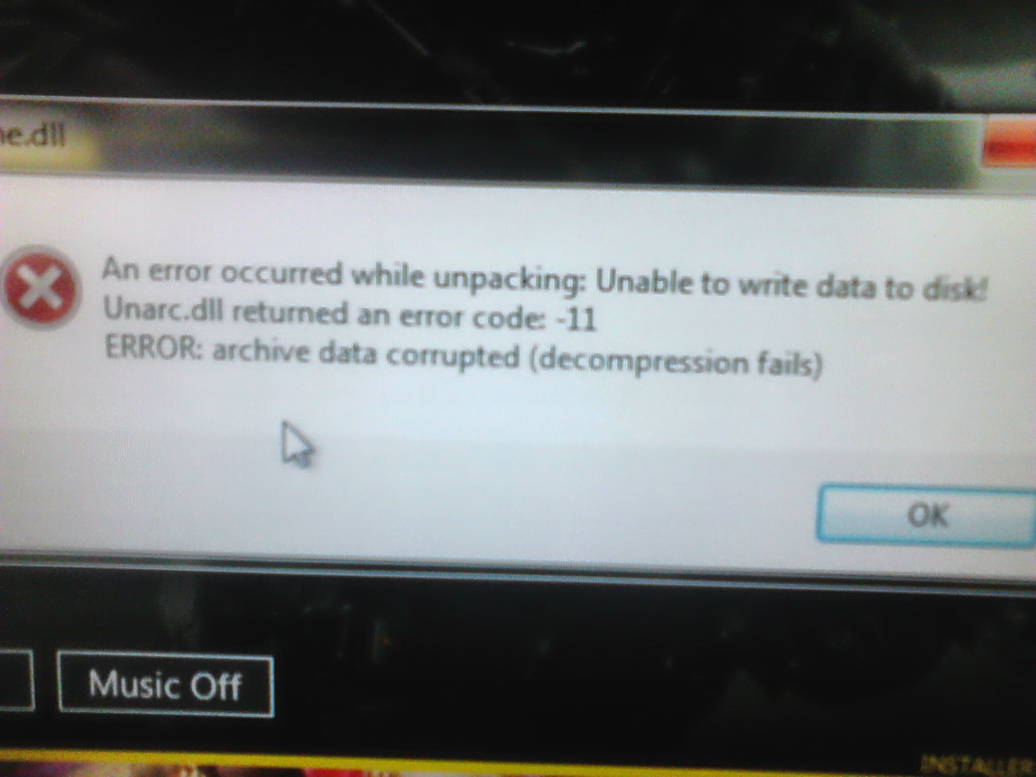 Unarc Dll Error Code 11 Dashboardcoke