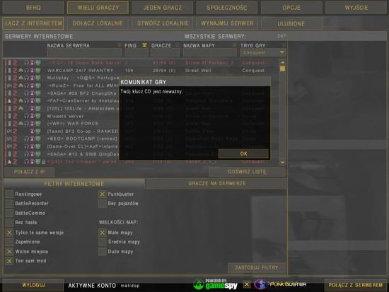 Battlefield 2 twój klucz CD jest nieważny - Zapytaj.onet.pl