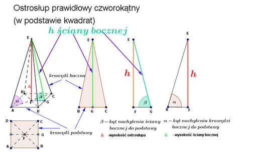 Jak narysować odcinek prostopadły do płaszczyzny podstawy (ostrosłup ...