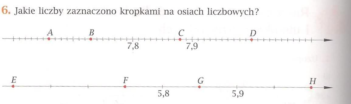 6. Jakie liczby zaznaczono kropkami na osiach liczbowych ? – zadania ... 6. Jakie liczby zaznaczono kropkami na osiach liczbowych ? – zadania ...