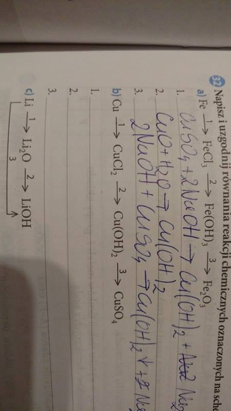 Napisz i uzgodnij równania reakcji chemicznych oznaczonych na schematach cyframi (1-3) - Zapytaj ...