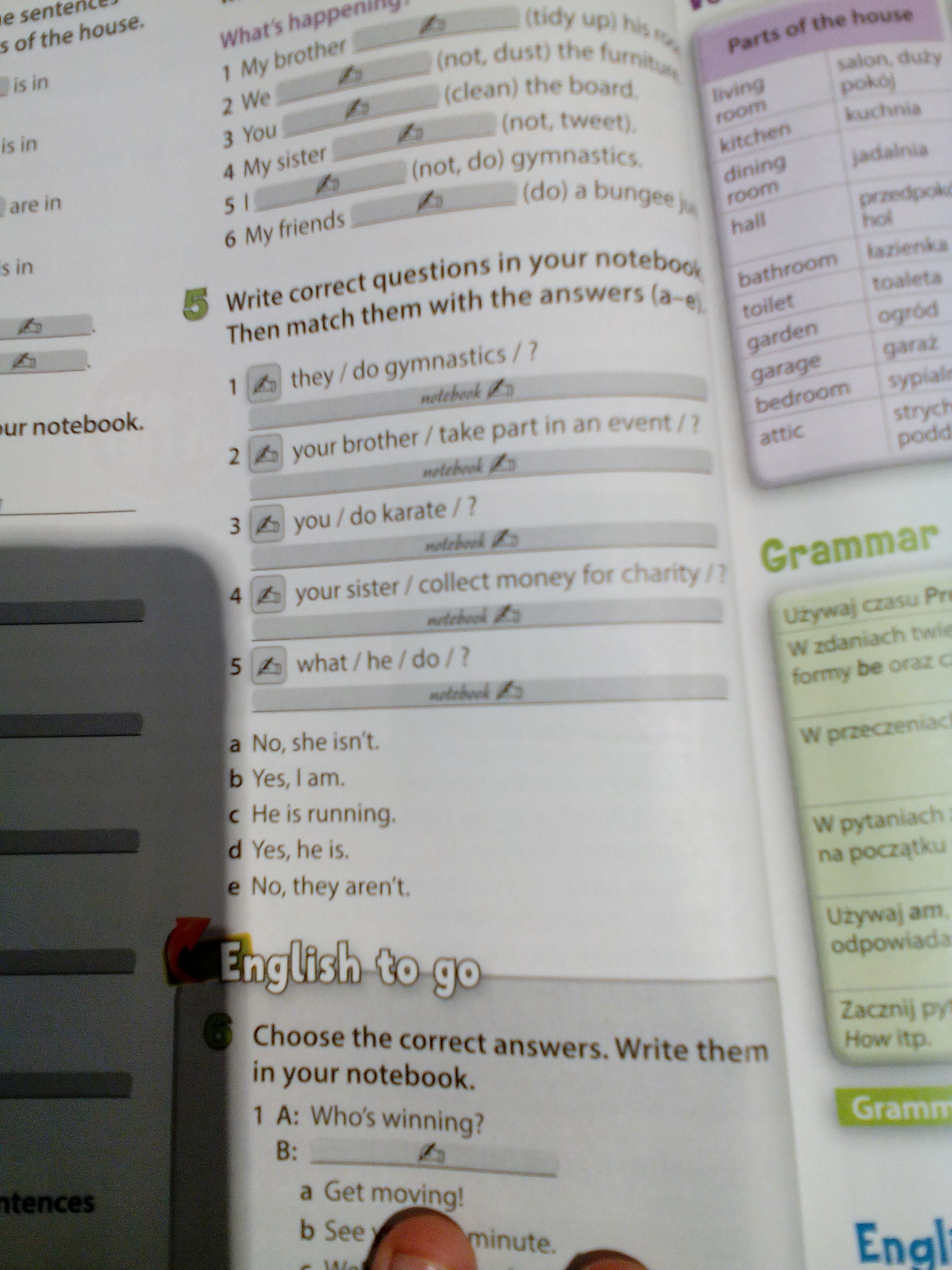 Write correct questions in your notebook. Then match them with the ... Write correct questions in your notebook. Then match them with the ...
