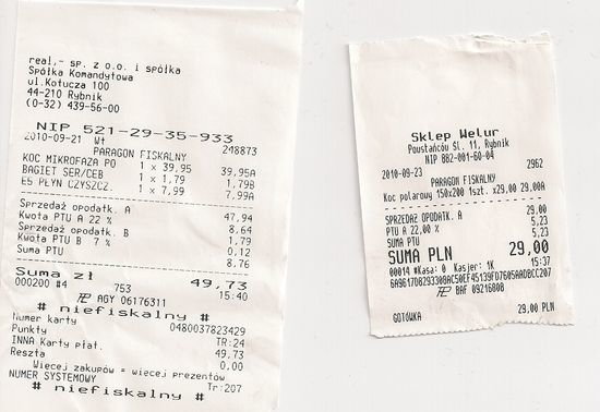 Gdzie jest numer paragonu z Reala ? Pomóżcie - Zapytaj.onet.pl